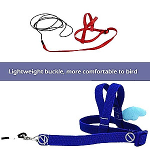 SZSJBK Bird Harness, Adjustable Parrot Nylon Leash with Anti-bite Design for Outdoor Activities Training, Suitable for Eastern Bluebonnet Parrot, Cockatoo, Parakeet, Doves 6.2ft (S)