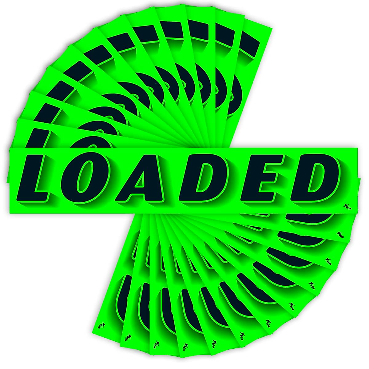 VERSA-TAGS 7.5" Black/Green Vinyl Number Decals 11 Dozen Set Windshield Pricing & 1 Pack of Each of Loaded, Low Mileage, Financing Available 14.5" x 2.75" Sticker Windshield Decal Auto Dealership