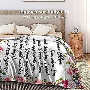 Gifts for Mom Blanket to My Mom from Daughter Son Soft Flannel Bed Throw Blankets for Birthday/Mothers Day 80"X60"