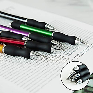 MiSiBao Retractable Ballpoint Pens Black Ink 1mm Medium Point Work Pen Smooth Writing for Men Women Office Business(6 count+3 refills)