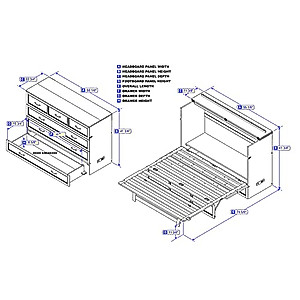AFI Deerfield Murphy Bed Chest Full, Walnut