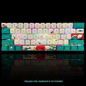 SDYZ Custom Keycaps-Keycaps 60 Percent, Suitable for GK61/GK64/RK61/Anne/GH60 /ALT61 Mechanical Keyboards, 71 Key Set, OEM Profile PBT Keycaps (Coral Sea Keycaps)