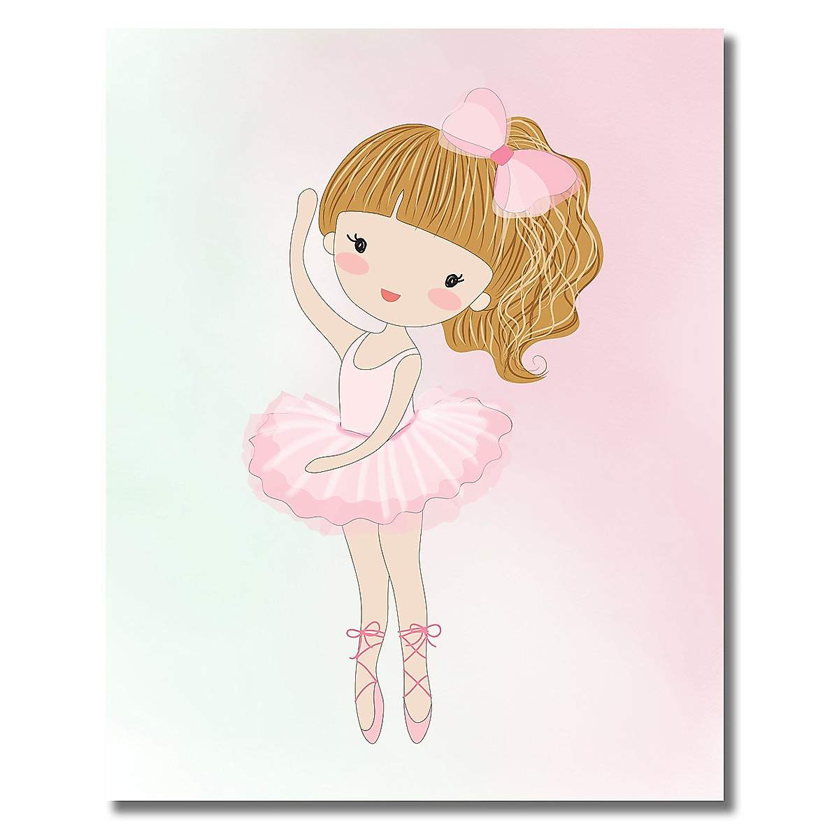 Cute Ballerina Dancer Girl Prints - Bedroom Playroom Wall Art Decor Prints - Set of 4 (8 Inches X 10 Inches) Photos