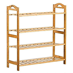 CustomDr 4 Tier Bamboo Wooden Shoe Rack Organizer Stand Storage Shelf Unit Closet organizers and storage Organization and storage Storage shelves Closet storage Book shelf Shelves for storage Closet