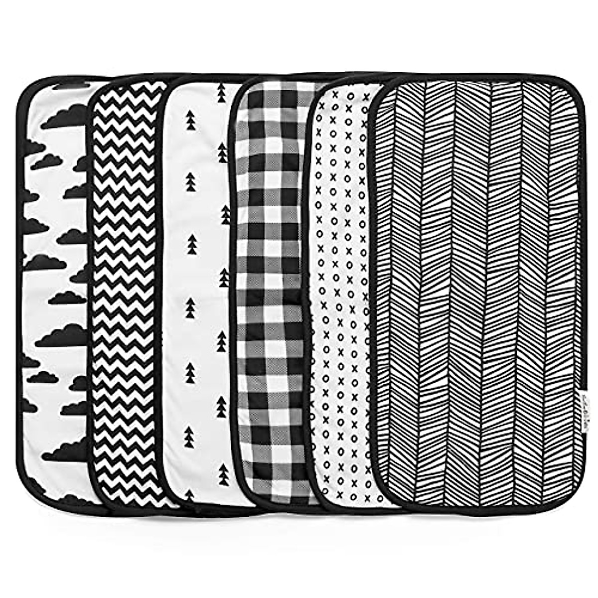 BaeBae Goods Burp Cloths for Baby Boy & Girl - Ultra Absorbent Burping Rags - Anti Shrink Unisex Burpy Clothes - Super Soft Jersey Cotton, Large 21"x10" - Thick for Newborn Cloth Diapers - 6 Pack