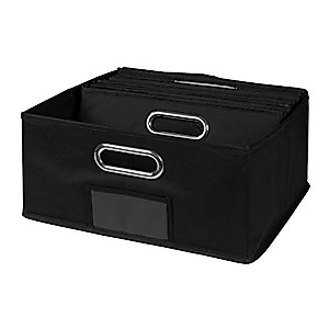 Niche Cubo Set of 6 Half-Size Foldable Fabric Storage Bins- Black