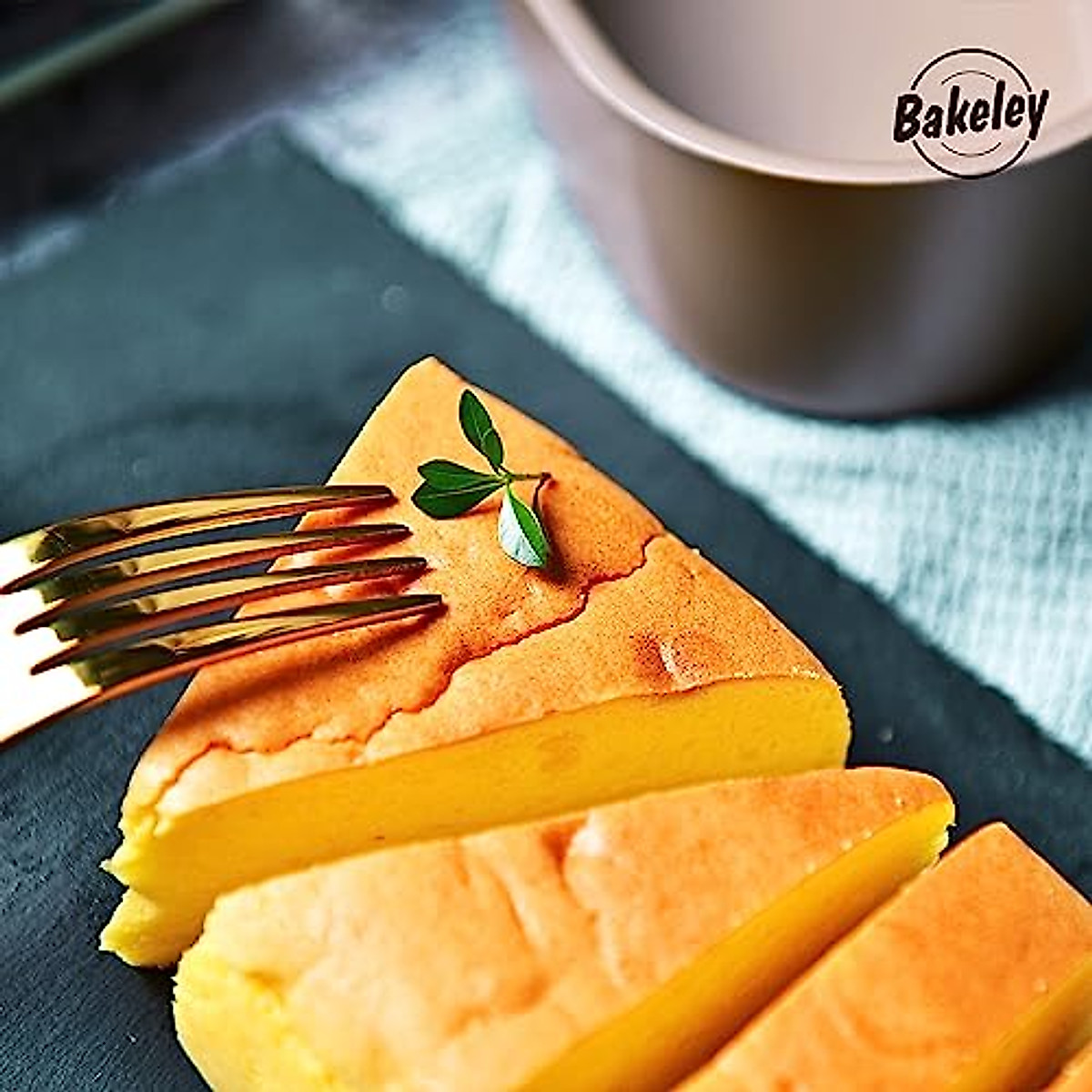 Bakeley Ellipse Cheese Cake Pan, 8-Inch Non-Stick Oval Cake Bread and Meat Bakeware for Oven and Instant Pot Baking (Champagne Gold)