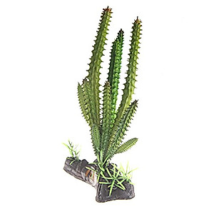 emours Cactus Plastic Plant Aquarium Ornament Fish Tank Desert Reptile Decoration