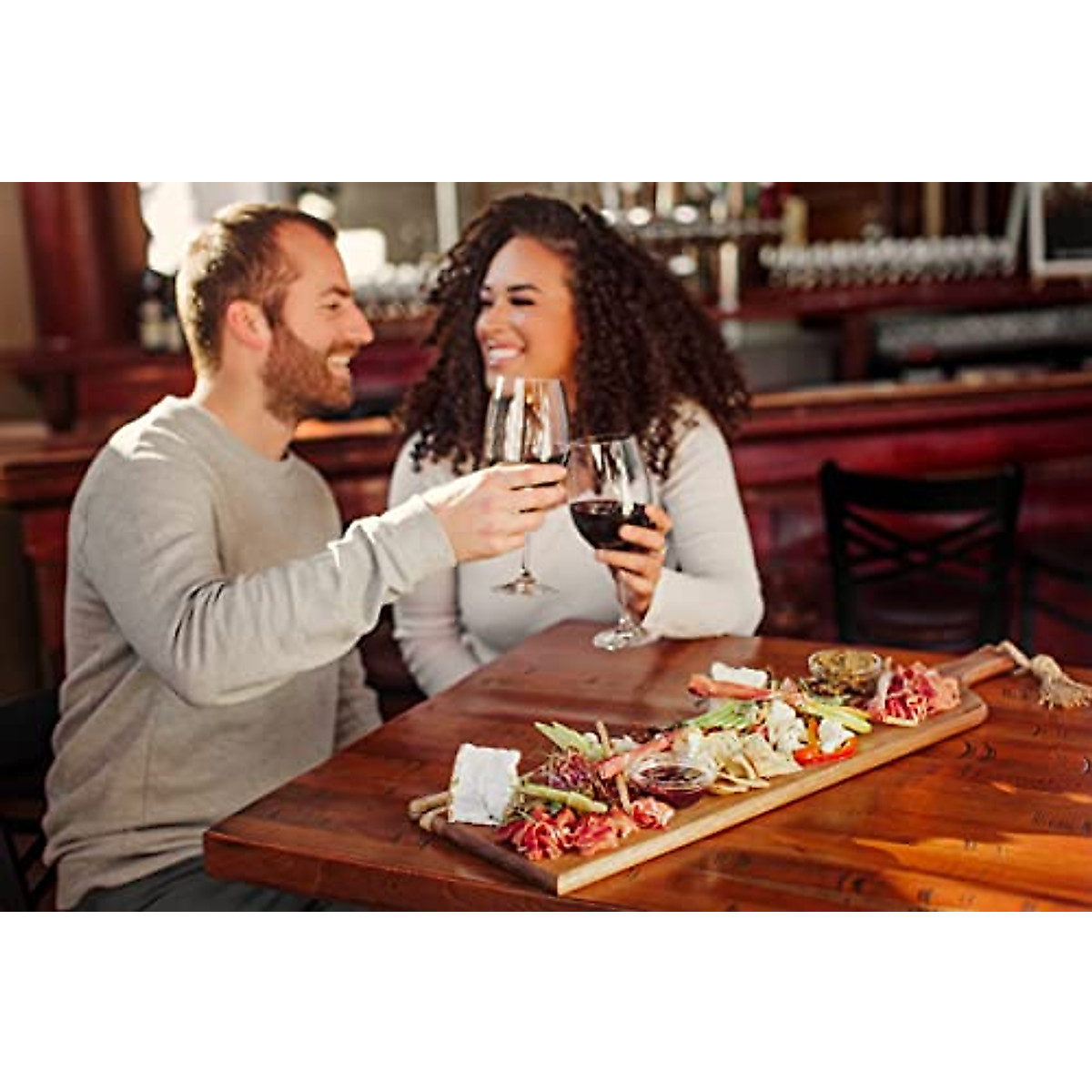 TOSCANA - a Picnic Time brand - Artisan 30" Acacia Charcuterie Board with Raw Wood Edge, Cheese Board, Serving Platter, (Acacia Wood)