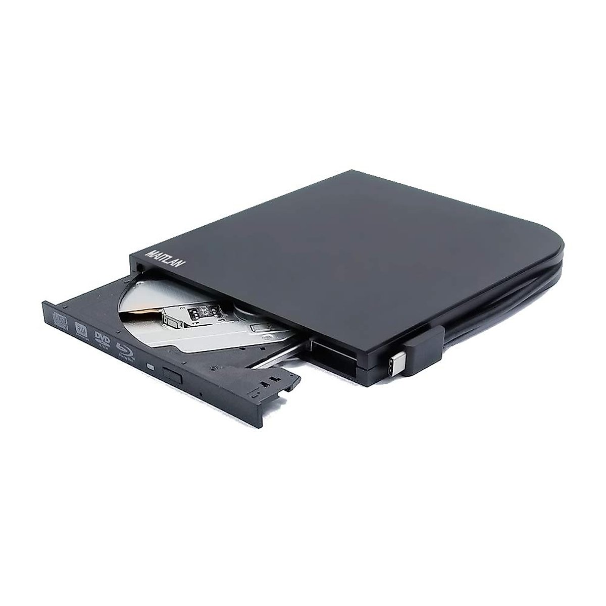 Ultra Slim External 4K UHD HD 3D Blu-ray Disc Player, USB Type-A & Type-C USB-C 2-In-1 6X BD-R BD-RE DL BDXL 100GB DVD-R M-Disc Burner Portable Optical Drive, for Windows 10 Mac OS Laptop & Desktop PC