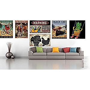 Graman Retro Tin Signs Vintage Signs Beach Canvas Print Surfing Boards8x12inch