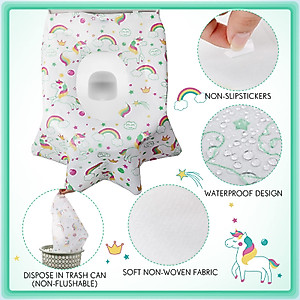 Reginary 25 Packs Disposable Toilet Seat Covers Extra Large Individually Wrapped for Kids and Adults, Portable Non Slip Waterproof Potty Seat Covers for Toddlers Potty Training, Travel