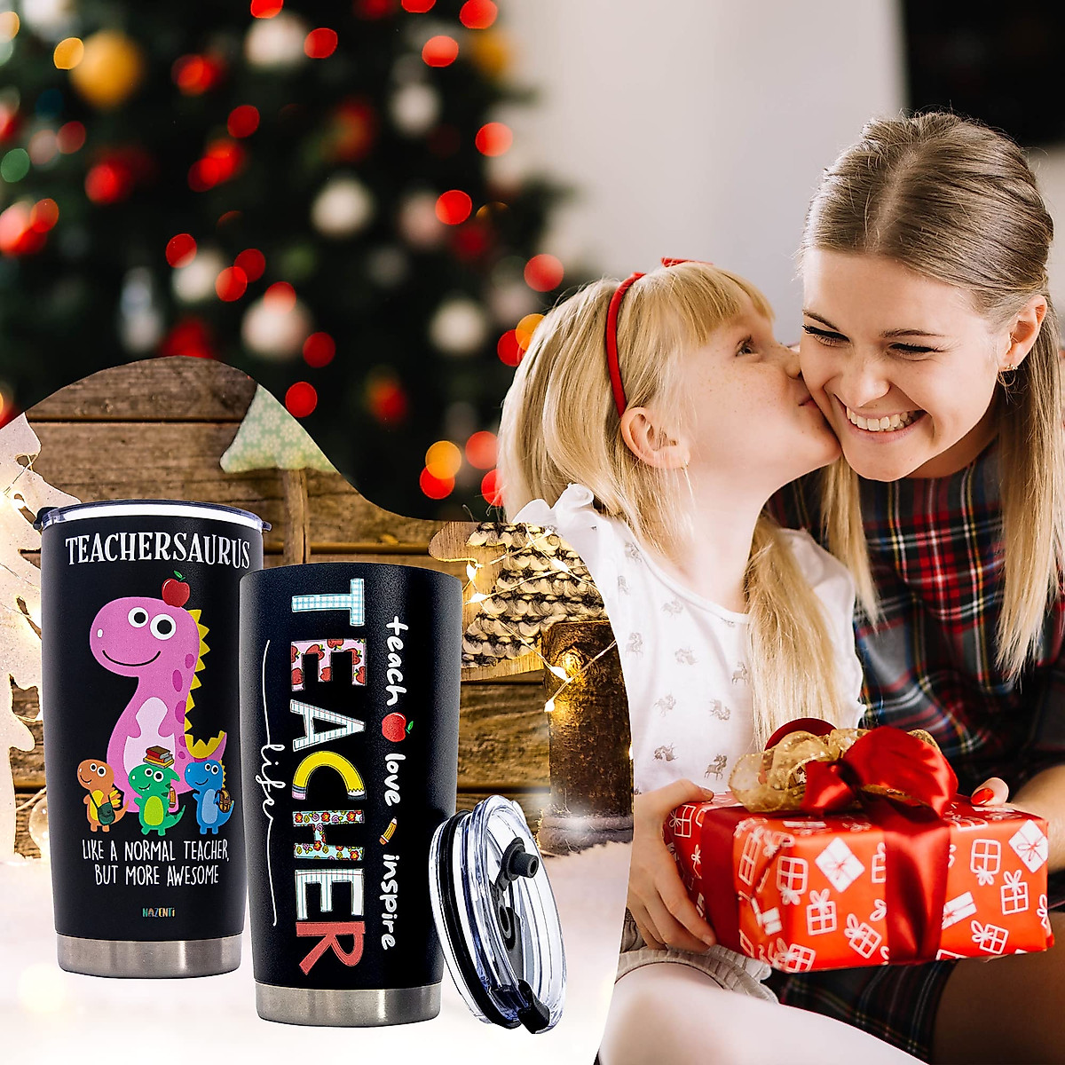 NAZENTI Teacher Gifts, Teacher Gifts For Christmas, Teacher Gifts For Women, Teacher Tumbler 20 Oz, Teacher Birthday Gifts, Teacher Appreciation Gifts, Teacher End Of Year Gifts, Gifts For Christmas