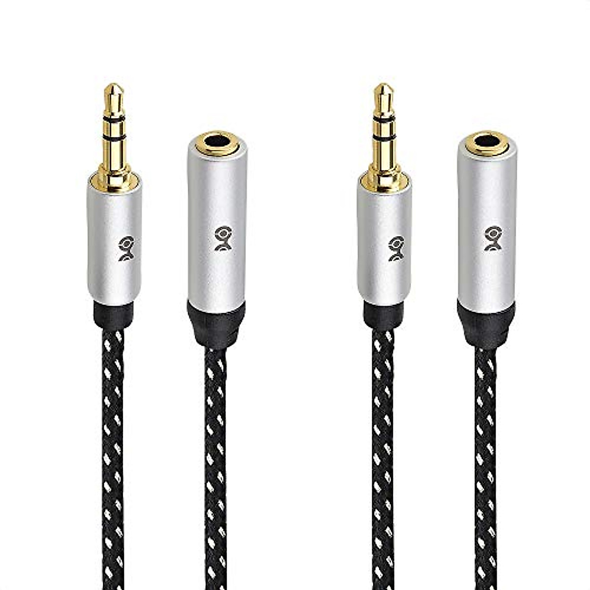 Cable Matters 2-Pack Headphone Extension Cable 10 ft (3.5mm Extension Cable/Aux Extension Cable, Aux Cord Extension) in Black - 10 Feet