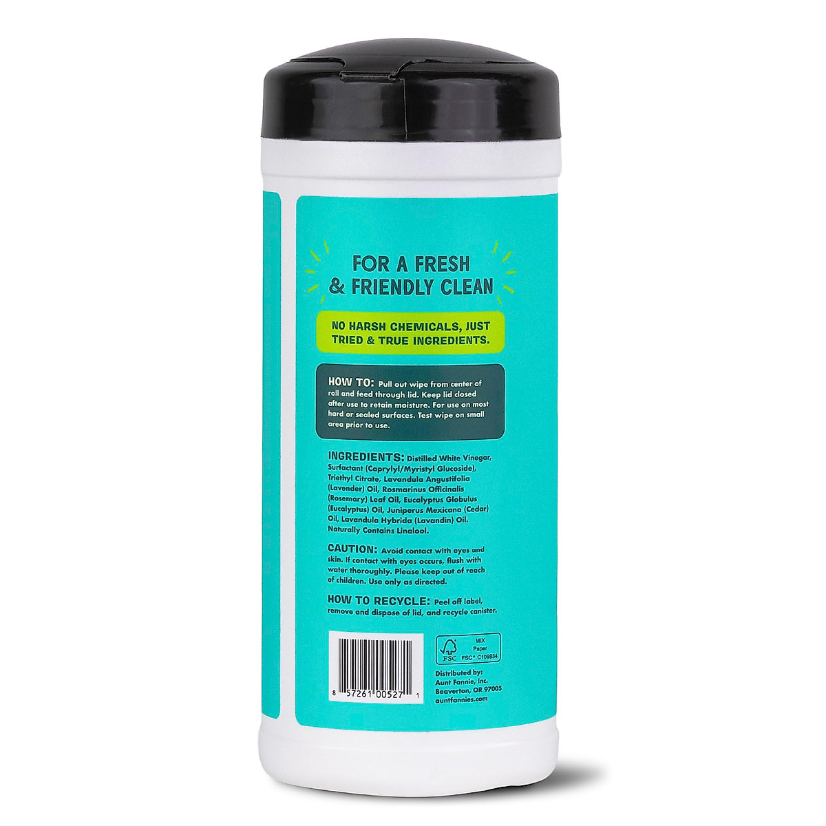 Aunt Fannie's Natural Cleaning Vinegar Wipes, Multipurpose Surface Cleaner, Eucalyptus Scent, 35 Count (Pack of 1), Packaging May Vary