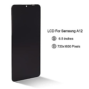 for Samsung Galaxy A12 Screen Replacement with Frame for Samsung a12 a125u Screen Replacement s127dl a125a a125w LCD Display digitizer Touch Screen Assembly with Repair Part Tools 6.5 inch