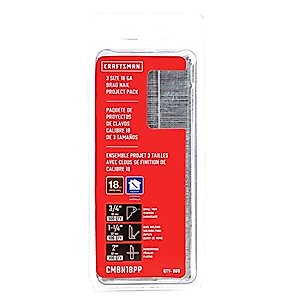 CRAFTSMAN Brad Nails, 18GA Project Pack (CMBN18PP)