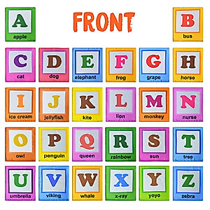 AUVCAS Soft Baby Alphabet Cards 26 Letters Learning Flash Cards with Cloth Bag,Early Educational Toy for Kids Toddlers Babies Infants