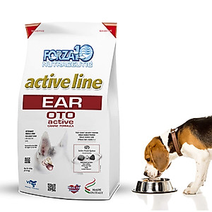 Forza10 Active Line OTO Ear Dog Food, Fish Dry Dog Food for Dog Ear Infection Treatment and Healthy Ears for Adult Dogs (18 Pounds)