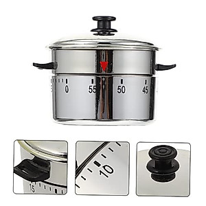 Yardwe 60 Timer Mechanical Rotating Alarm Sound Down Tools Game Kitchen Alarm Clock Cooking time Reminder Alarm counters Work Tools Alarm for Baking Plating Clockwork Portable to Rotate