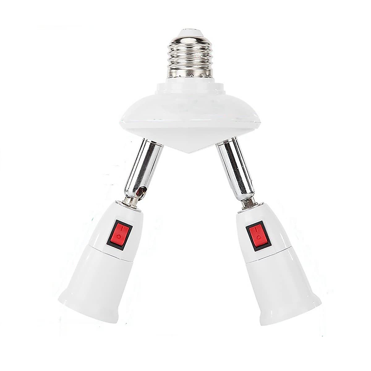CLWHJ-360 Degrees Adjustable 2 in 1 E26/E27 Splitter Socket Adapter. E26/E27 Standard LED Bulbs 360 Degrees Adjustable 180 Degree Bendable Max Watt 120W (2 in 1)