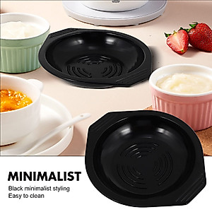 Hemoton Stone Bowl Trivet Bibimbap Bowl Tray Melamine Hot Pot Holder Mats for Korean Dolsot Soup Bowl Heat Resistant Pads Black
