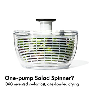 OXO Good Grips Large Salad Spinner - 6.22 Qt., White