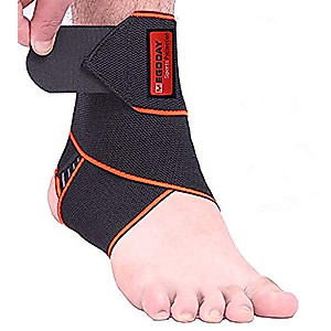 MEGODAY Ankle Brace for Men & Women,Adjustable Compression Ankle Support Wrap,Antiskid Ankle Strap,One Size