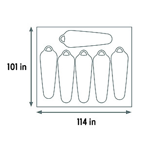 Kelty Tallboy 6 Footprint, Lightweight, Water Resistant, Fitted Ground/Camping Tarp Footprint Tallboy 6 Person Tent