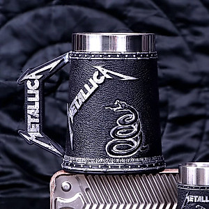 Nemesis Now Stainless Steel B5220R0 Officially Licensed Metallica Black Album Tankard, 14.5cm,5.3 tons