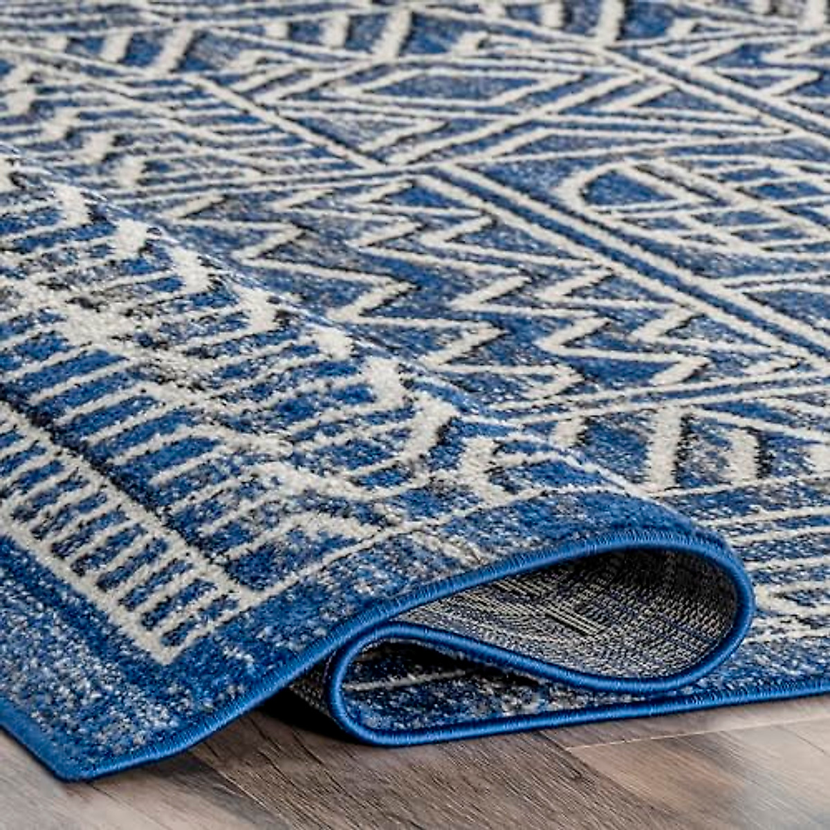 nuLOOM Joannie Contemporary Abstract Patterned Area Rug, 9x12, Blue