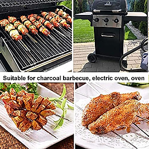 Stainless Steel Kabob Skewers, Heavy Duty Grilling Skewers, 12" Long Barbecue Skewers, Resuable BBQ Sticks for Shish Meat Shrimp Chicken (Set of 20 pcs Skewers +1 Tube Storage) (Round Skewers)