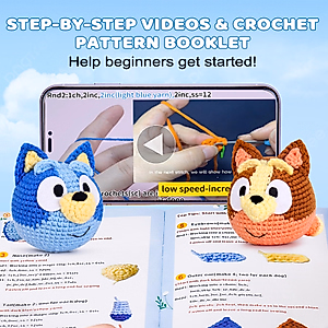 MHJJYGY Crochet Kit for Beginners, Learn to Crochet with Step-by-Step Video Tutorials, Crochet Starter Knitting Kit Set for Adults Kids