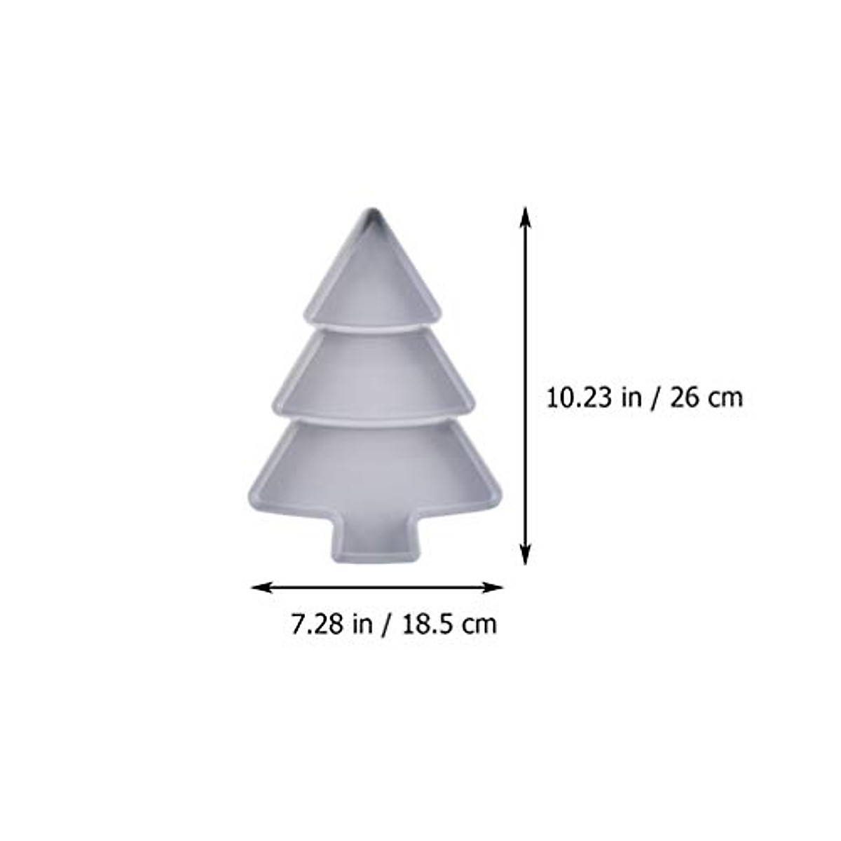 Angoily Christmas Plastic Serving Tray Platter - 2 Pcs Christmas Tree Shape White Plastic Divided Appetizer Serving Tray Candy Snack Salad Desserts Dried Fruit Nuts Plate for Home Office Party