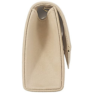 MOJISOLO Faux Suede Women's Evening Clutch Bags for Formal Cocktail Prom Wedding Party Velvet Foldover Purse Nude