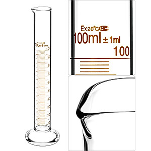 QWORK Lab Glassware Set, Quality Borosilicate Glass Beaker Flask Cylinder Set, Heat Resistant, Ideal for Laboratories and School Science Experiments