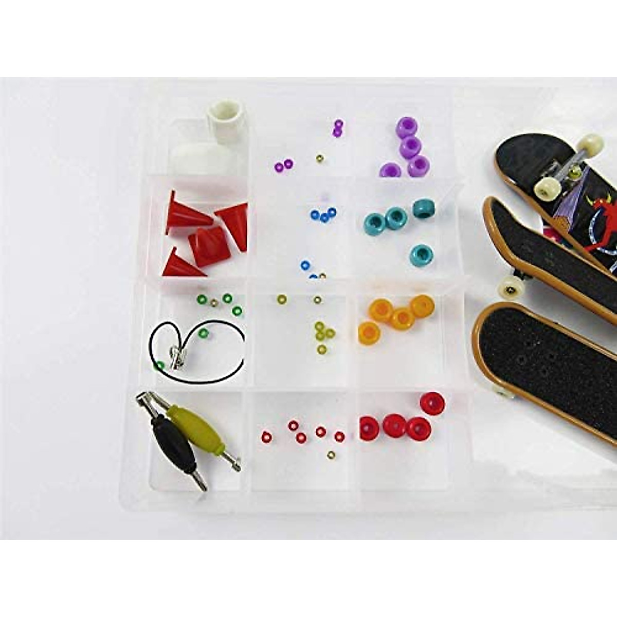 Nuoyi DIY Fingerboard Toy with Nuts Trucks Tool Kit Basic Bearing Wheels Obstacles All Packaged in Plastic Box