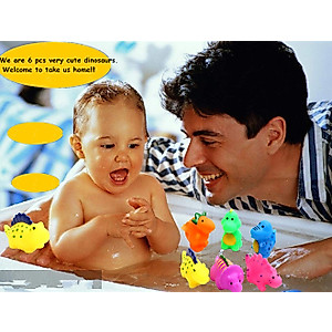 Bathtub Toys Dinosaur Baby Bath Toys Christmas Kids Fun Squirt Toys Floating Bathroom Toys Assorted Colors (6)