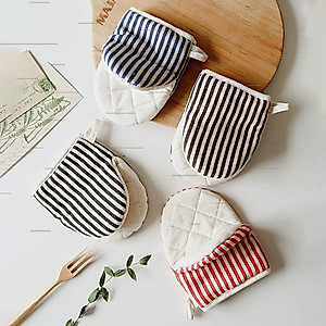 careme Mini Oven Mitts,2pk- Heat Resistant Kitchen Gloves to Protect Hands, Non-Slip Grip- Ideal Set for Handling Hot Cookware,Kitchen Microwave Gloves for Baking Cooking Grilling BBQ, Gifts for Mom