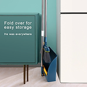 Broom and Dustpan Set for Home,Dustpan and Broom Set with 33 inch Long Handle for Home Kitchen Room Office Lobby Floor Use Upright Stand Up Broom and Dustpan Set for Home