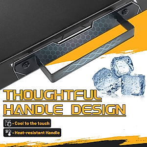 Kojem Hinged Lid Griddle Cover Compatible with 28 inch Blackstone Griddle with Rear & Right Grease Collection Steel Powder Coated Black