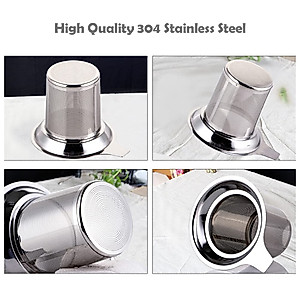 Tea Infuser, Extra Fine Mesh Tea Strainer with Silicone Lid, 304 Stainless Steel Tea Infusers for Loose Tea, Tea Steeper Basket Filter for Teapot, Mug, Cup