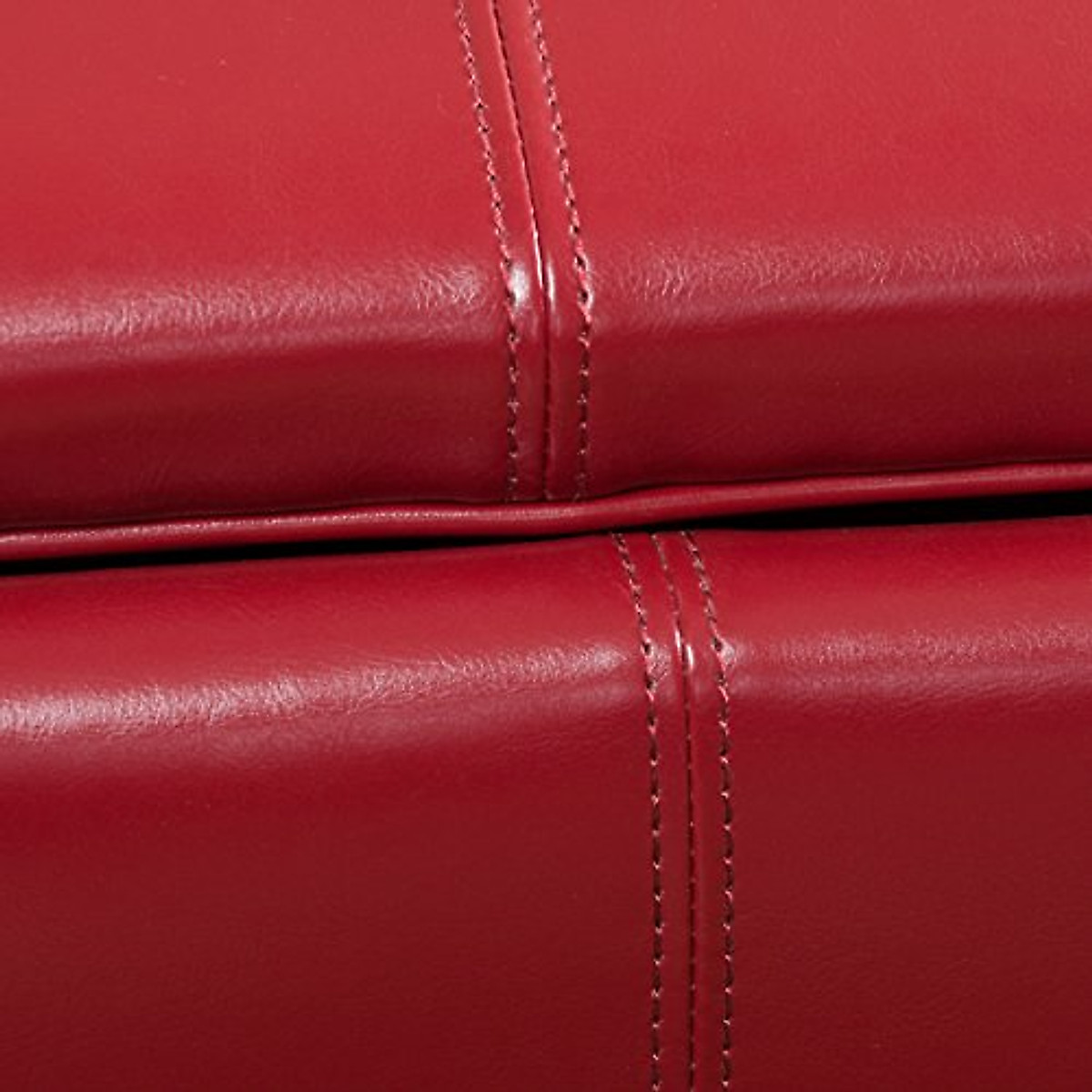 Christopher Knight Home Mansfield PU Storage Ottoman, Red