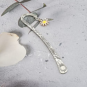 bobauna White Daisy Bookmark Flower Bookmark Floral Jewelry Gift for Book Lover Reader (Daisy Bookmark)