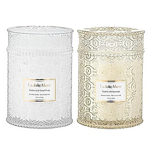 LA JOLIE MUSE Scented Candle, Large Candle for Home, Fancy Jar Candle for Gift, Gardenia Ylang Ylang & Vanilla Coconut, 19.4 Oz Each one