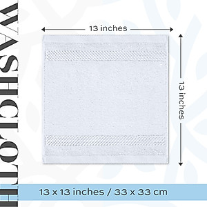 White Classic 8-Piece White Towel Set [2 Bath Towels, 2 Hand Towels, 4 Washcloths] and 12 Luxury White Washcloths 13 x 13 | Cotton, Highly Absorbent and Quick Dry for Hotels, Spa and Bathroom