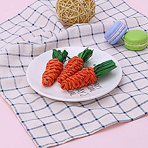 Hamiledyi Rabbit Seagrass Mat Activity Mat Bunny Chew Toy Small Animal Activity Play Ball Carrot Toy for Hamster Guinea Pigs Gerbils