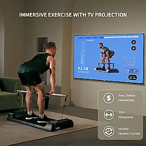 Motion Space Smart Fitness Board- 6 IN 1 Foldable Home Gym Workout Equipment with Standard, Eccentric, Isokinetic Modes, Full Body Training, Strength, HIIT, Cardio, Plyometric, APP, WiFi and Bluetooth