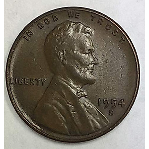 1954 S Lincoln Wheat Penny Average Circulated Good to Fine