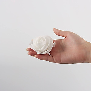 Simple polymer 2.7 Inch Artificial Rose Fake Flower 100 Pcs Mini Foam Rose and 100 Pcs Mini Pearls for Wedding Centerpieces Decor Crafts Christmas Decoration Party Decor,White